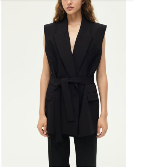 Zara | Jackets & Coats | Nwt Zara Zw Collection Wrap Vest Black | Poshmark